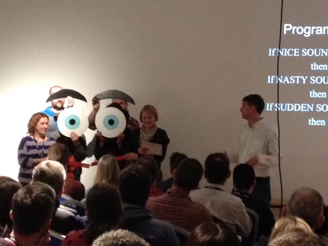 Paul Curzon from @QMUL and @cs4fn has been making faces at #casneconf ...