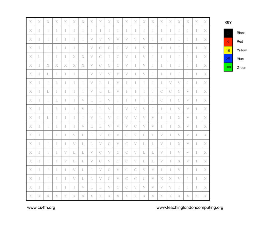 Roman Numeral Pixel Puzzle | Teaching London Computing: A RESOURCE HUB ...