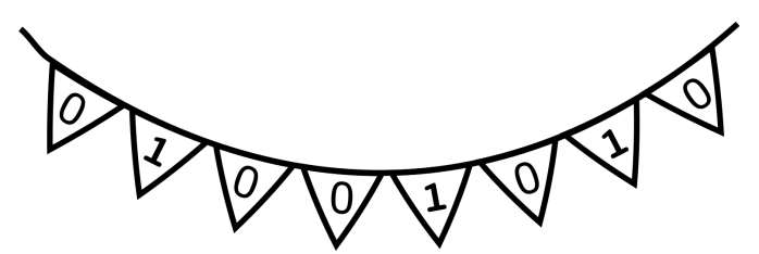 Binary Bunting Flags – ‘write’ your name’s initial letter in binary ^JB ...